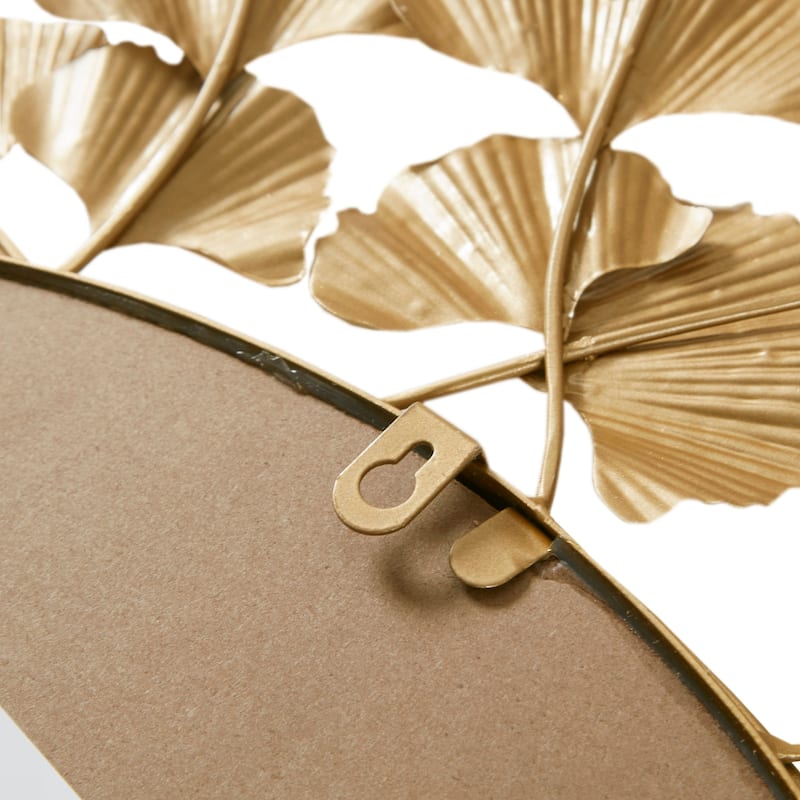 Martha Stewart Eden Gold Gingko Leaf Round Wall Mirror 30.5" - On Sale - Overstock - 31140537
